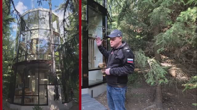 Нестандартное панорамное остекление круглого дома