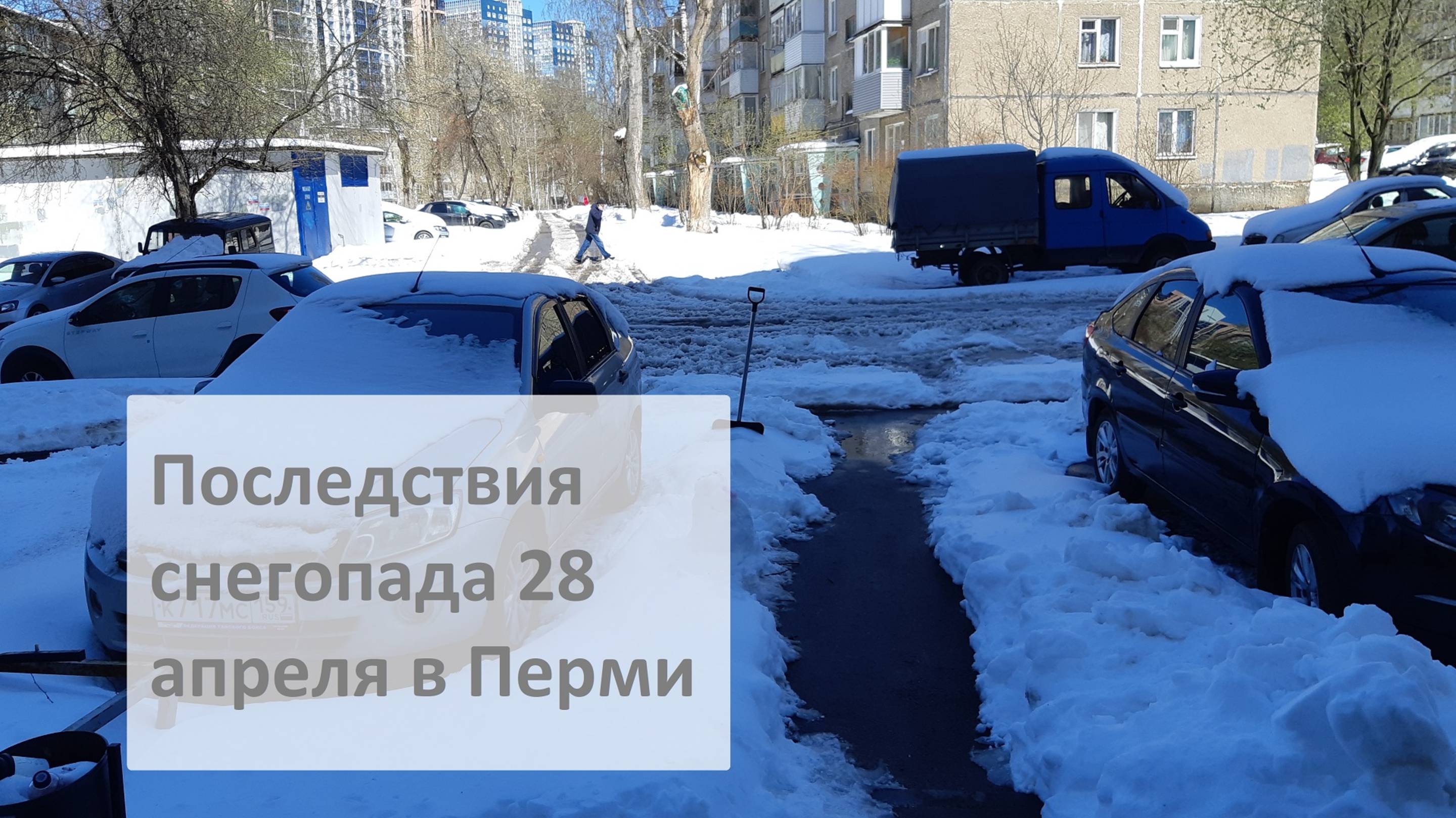 Последствия снегопада в Перми 28 апреля 2025 года