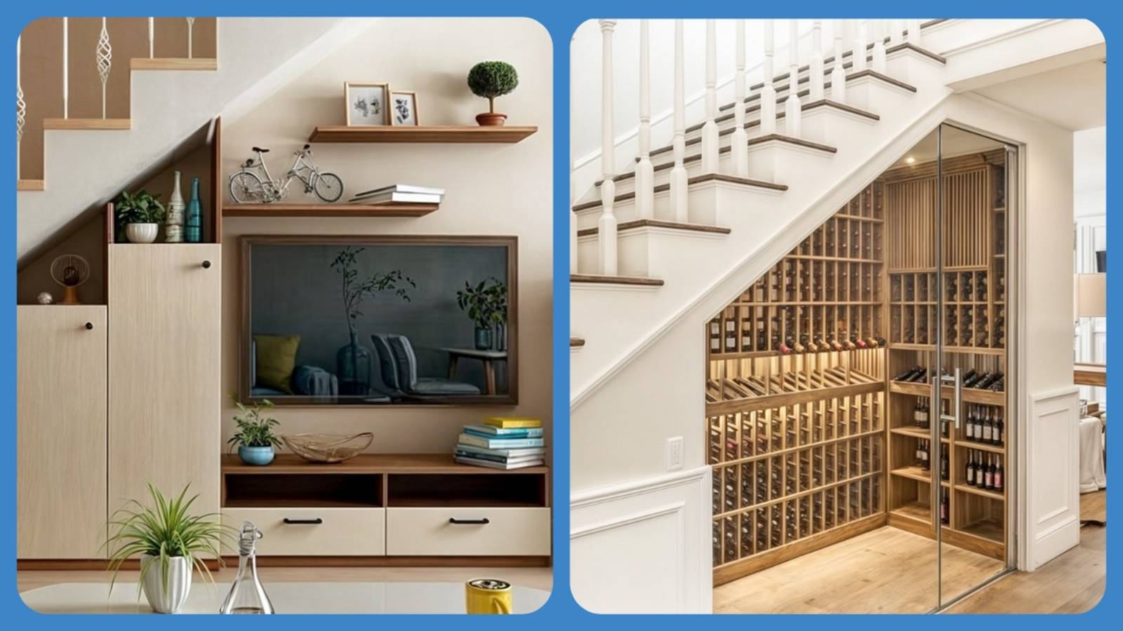 Пространство под лестницей / Телевизор под лестницей 📺 / Бар под лестницей 🍷
