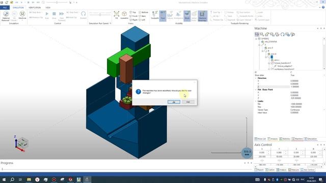 Смена направления осей VMID и станочной визуализации