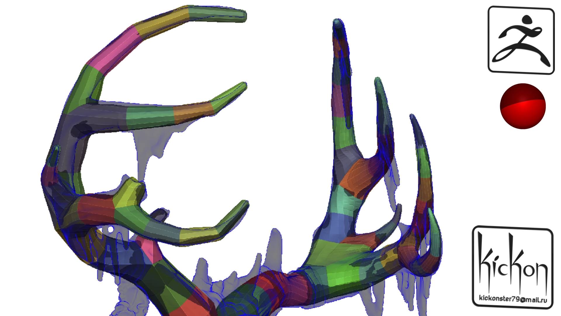 Zbrush. Рога из ZSphere.