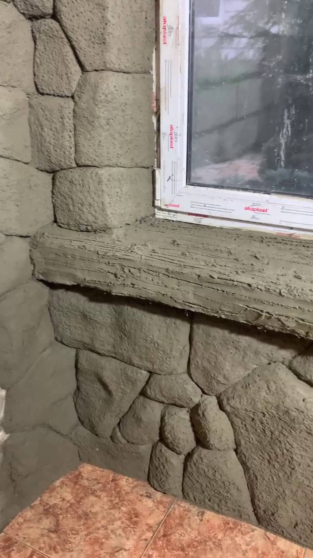 оформление  бани декоративная штукатурка из арт бетона.мастерская котлярова.