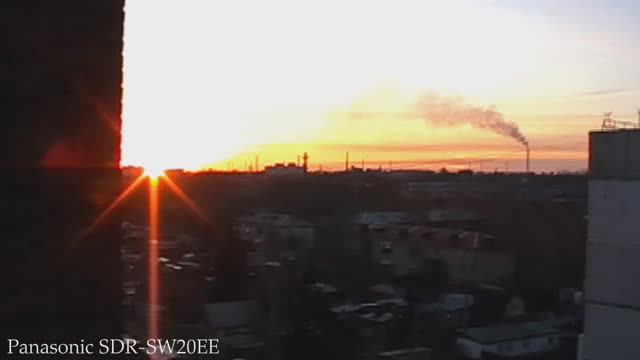 Panasonic SDR-SW20 Обзор-видео тест №1 : Вечерний город из окна. ( первая запись на камеру )