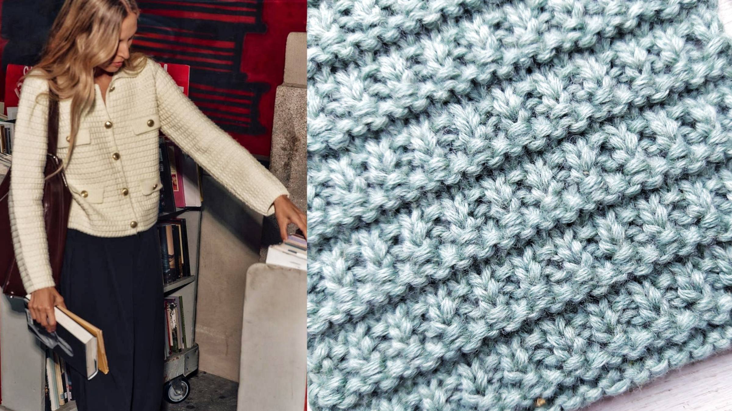 Простой рельефный узор кардигана от Zara