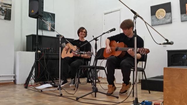Дмитрий Длясин и Эйнар Аглетдинов на акустическом концерте в Отделе Современного Искусства 26.04.25