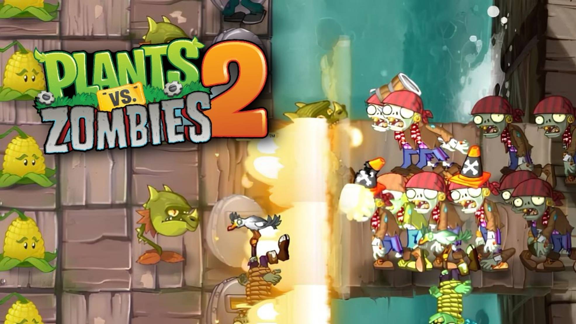 ОГНЕННЫЙ ДРАКОН против Пиратов в Plants vs Zombies 2!