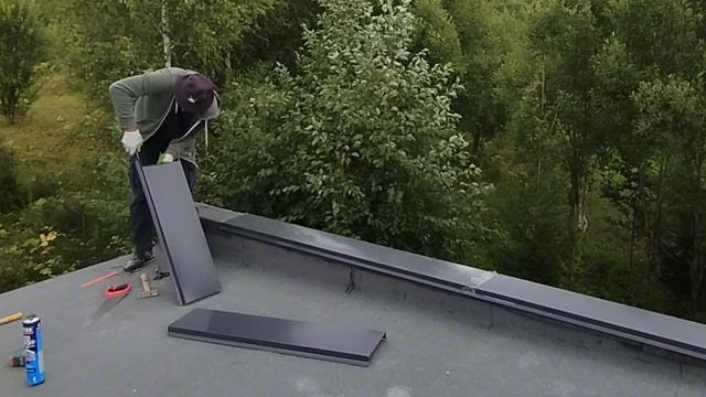 Парапет на односкатной крыше. Мини-дом-каркасник. Участок с нуля. Часть №16.