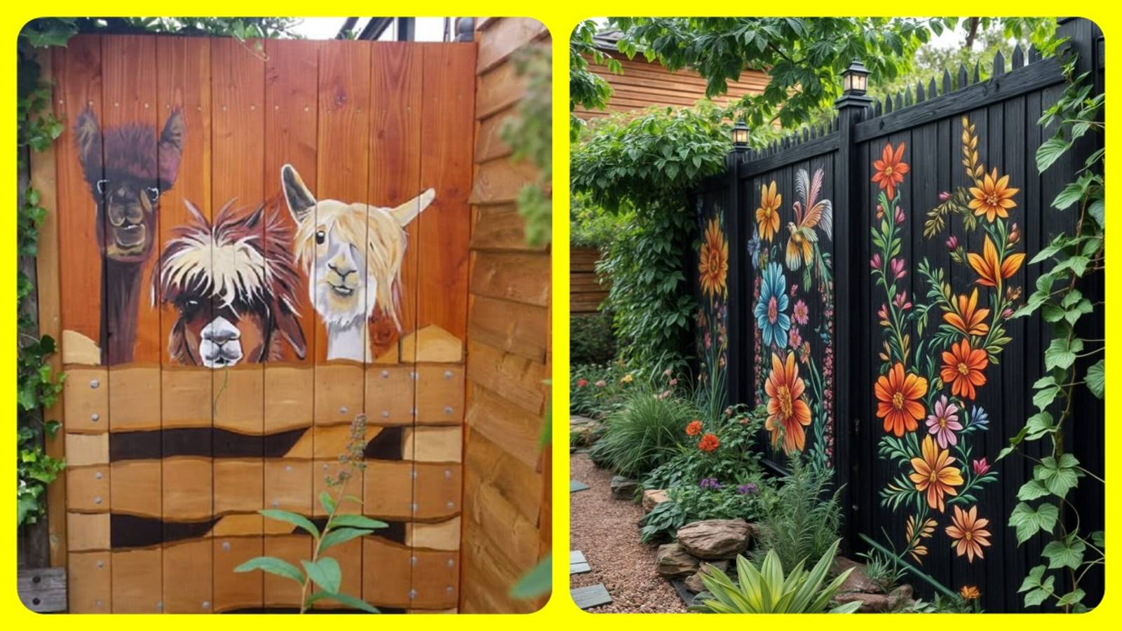 30 идей росписи забора и ворот 🎨🖌️