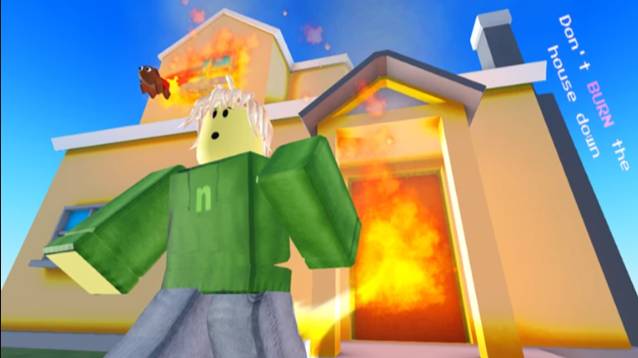 пытаюсь не сжечь дом Roblox dont burn the house down!