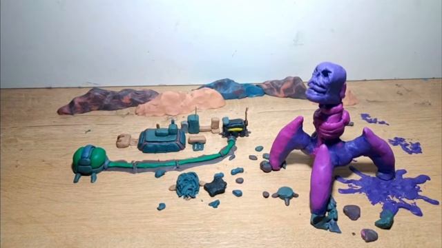 Purple monsters vs robots (Trible war)(episode 1/3)