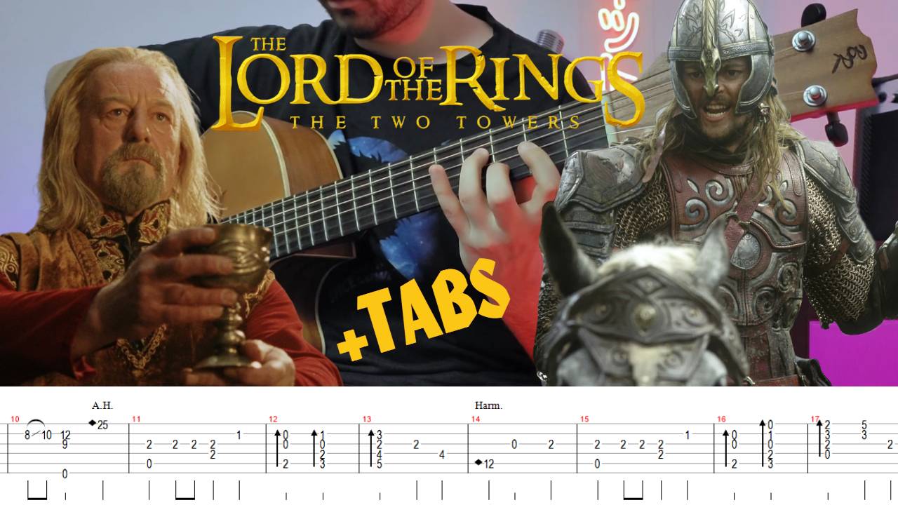 Как играть The Lord Of The Ring - The Riders of Rohan - Fingerstyle Guitar Cover +tabs