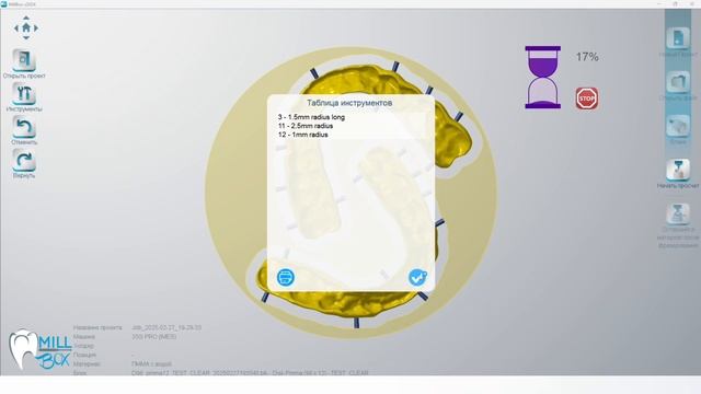 Просчет двух сплинтов на диске из PMMA