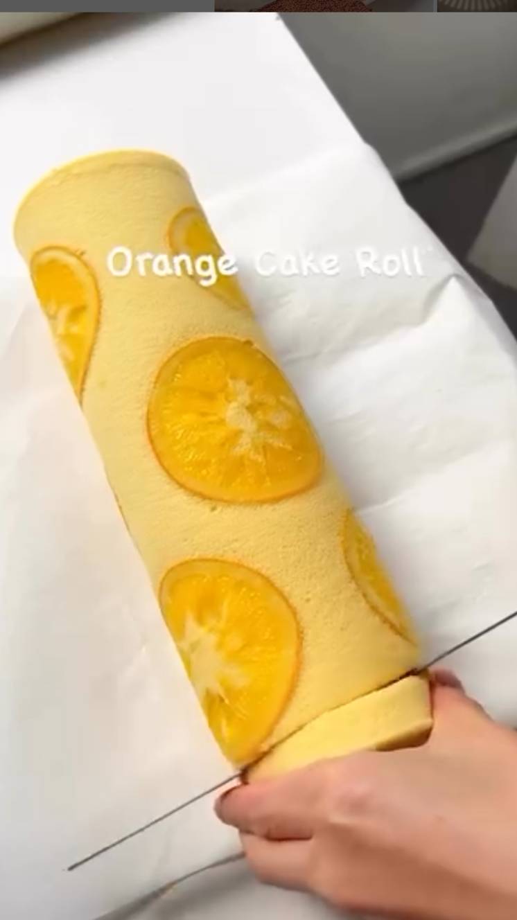 ❤️Апельсиновый рулет 🍊 очень красивый😍