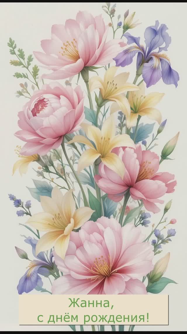 Жанна, с днём рождения, цветы