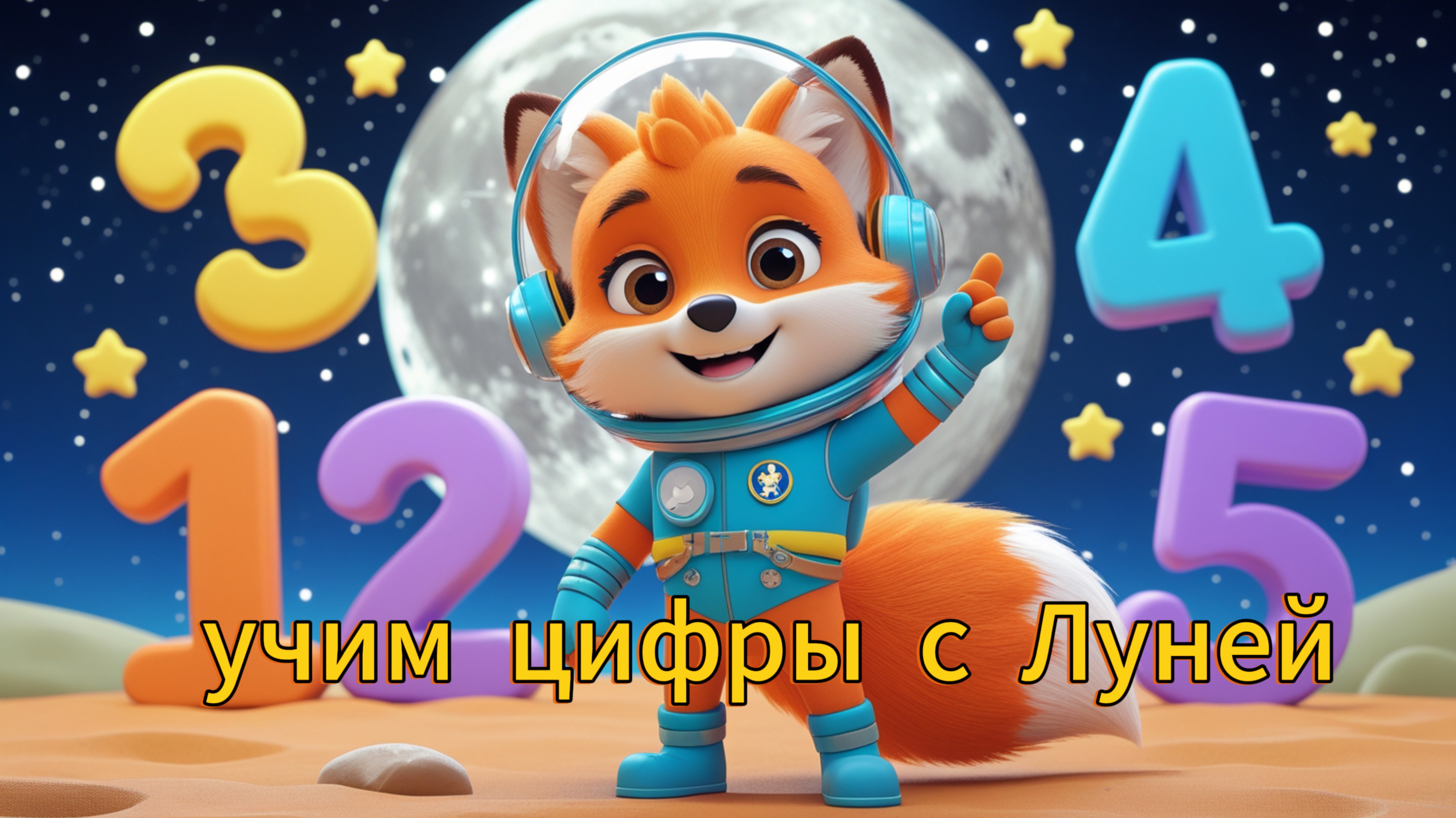 Учим цифры от 1 до 5 с Лисёнком Луней! Весёлое путешествие по Луне