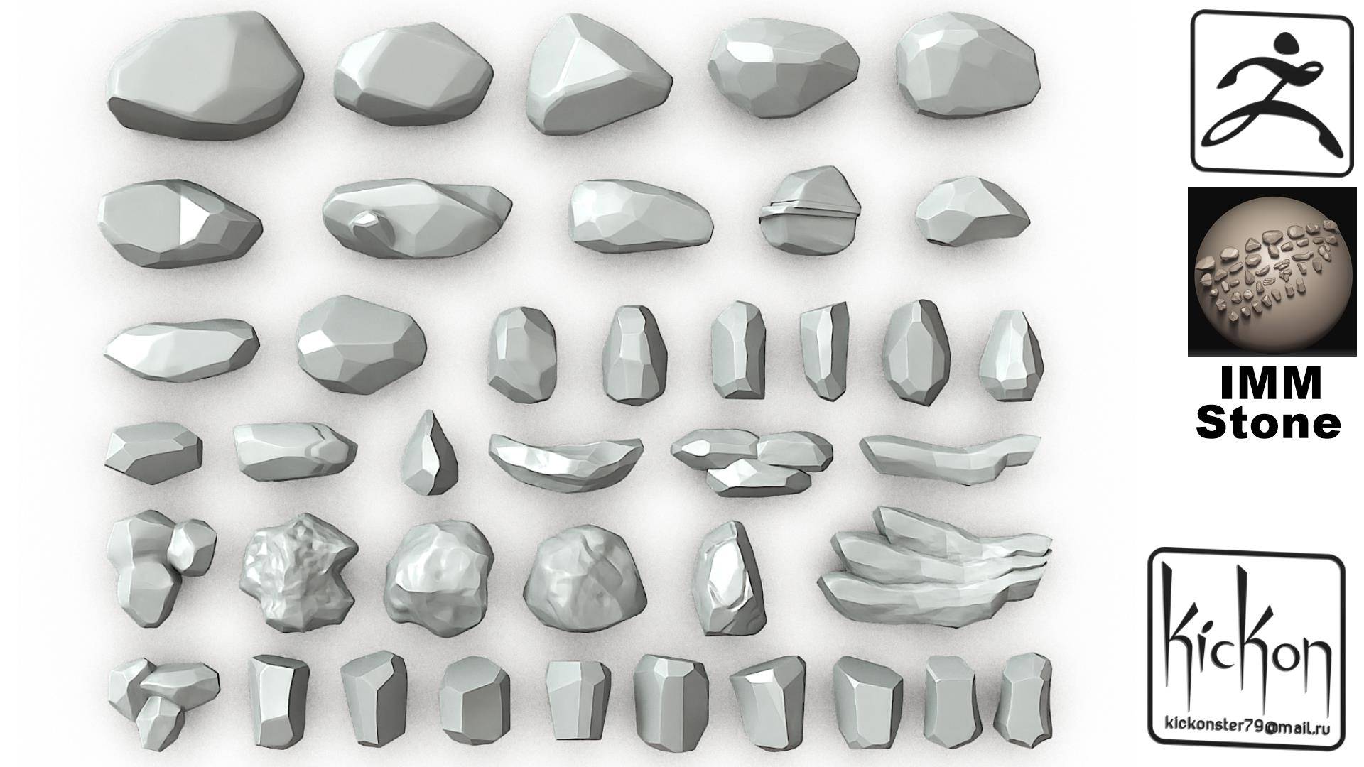 Zbrush. IMM brush stone.