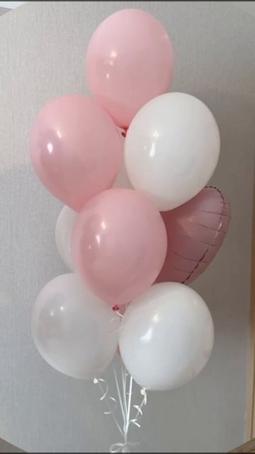 Шарики в нежно розовых тонах с цифрой на 8 лет. Мой шар доставка Шариков по СПб и ЛО