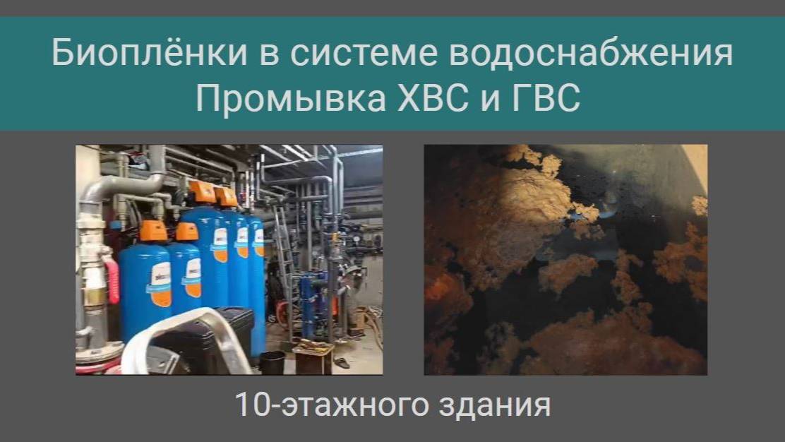 Биопленка. Биопленки в системах. Очистка водоснабжения. Промывка ГВС и ХВС.  Дезинфекция воды.