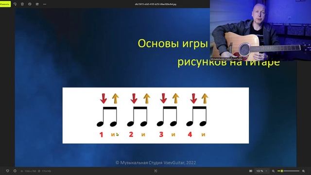 1.5. Работа правой рукой. Простейший ритм восьмыми долями.