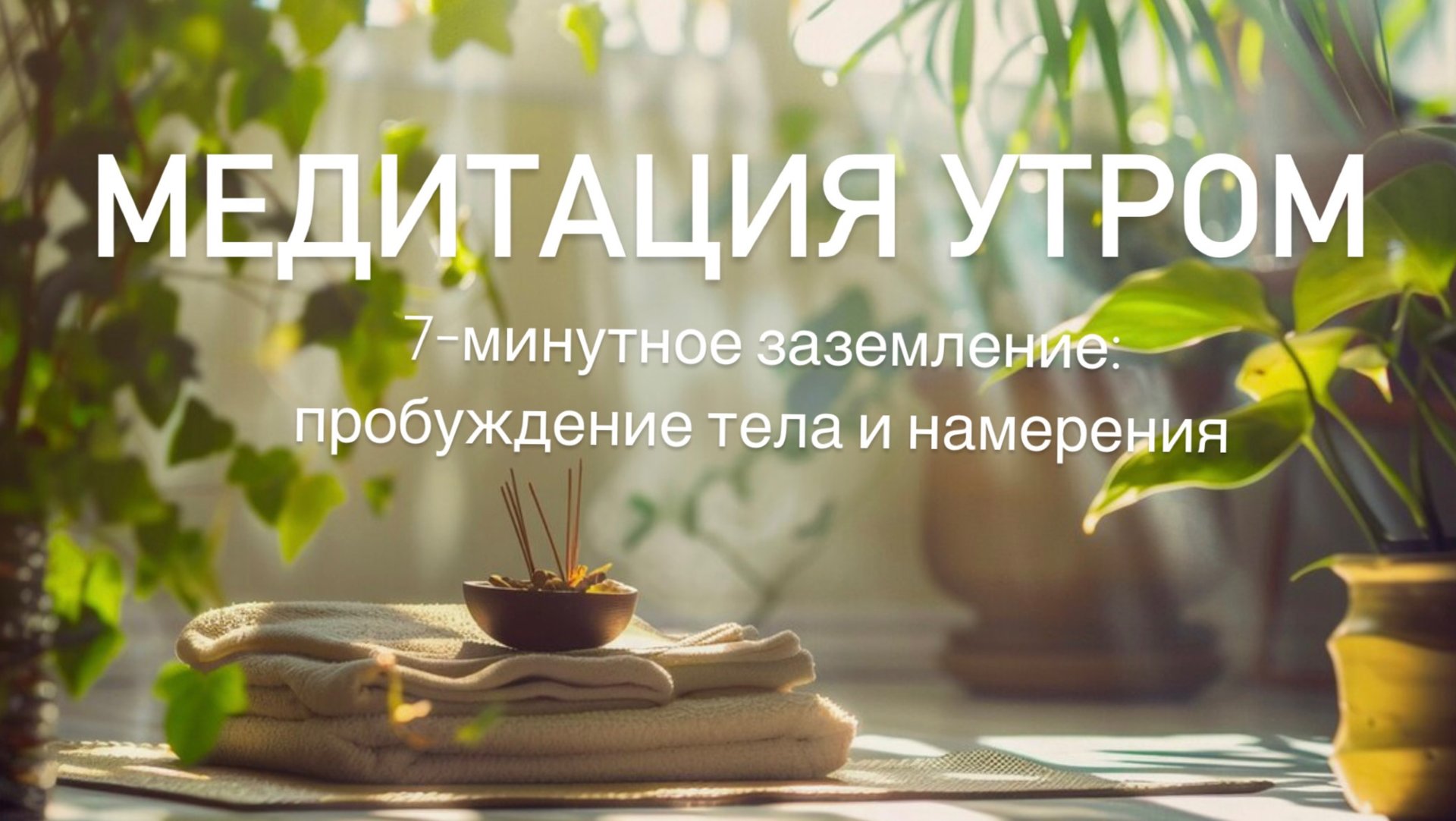 Утренняя медитация 7 минут 🌅 заземление, настройка на день, пробуждение тела и намерения