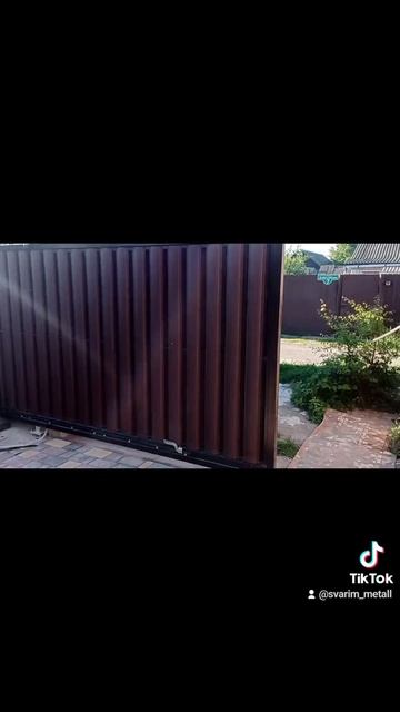 Откатные ворота из штакетника I Металлический штакетник I Ворота из металла