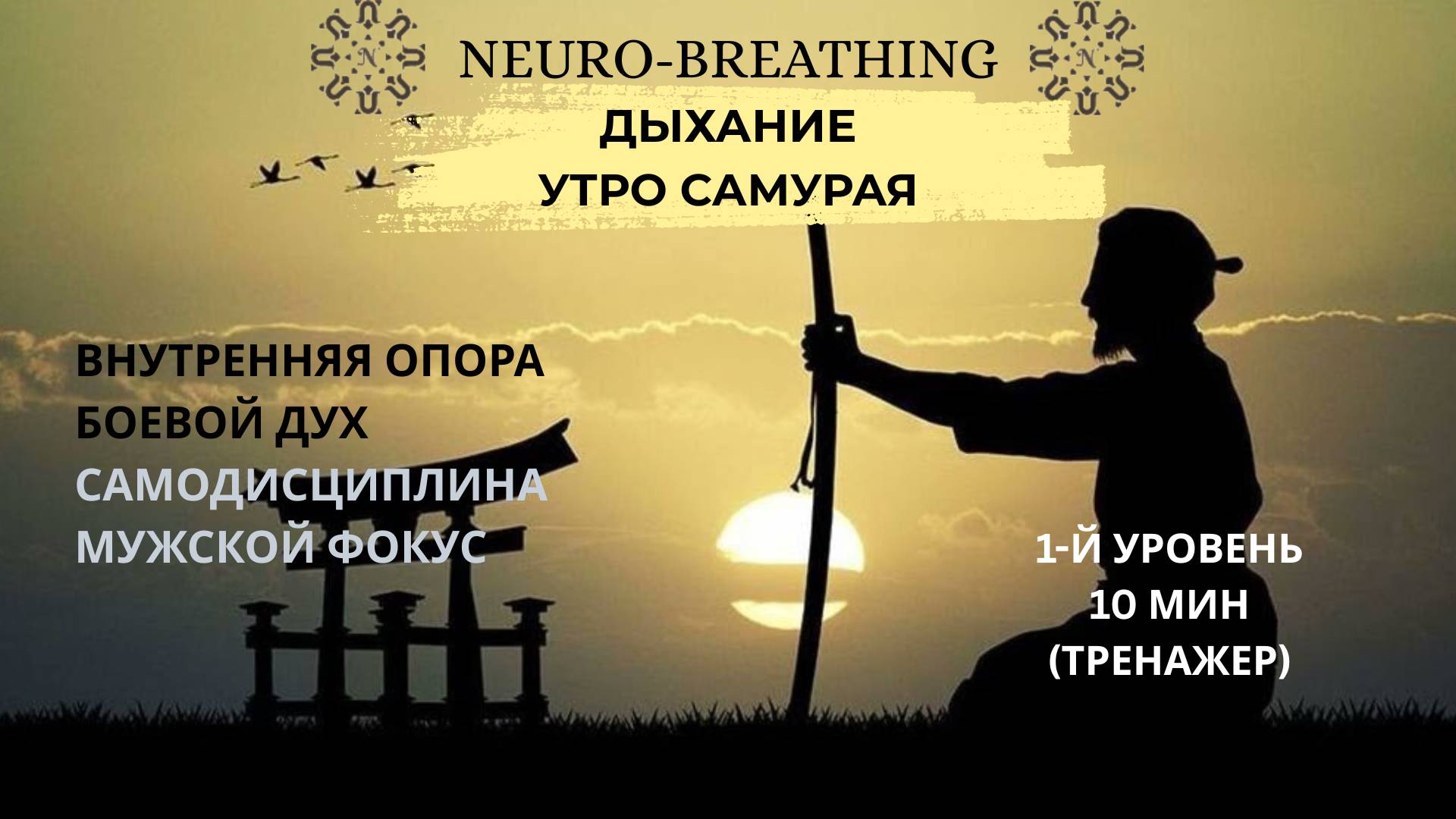 Нейродыхание. Внутренняя сила. Боевой дух. Самодисциплина. Практика из курса NeuroSamurai. 1 уровень