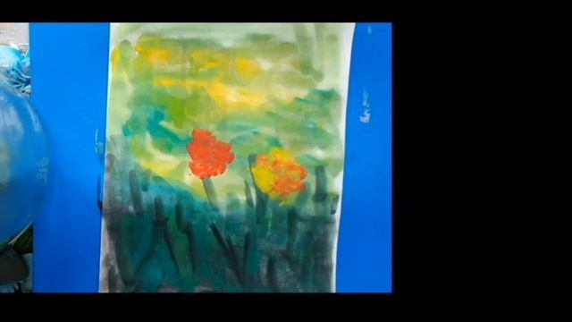 Как нарисовать разноцветные цветы, легко и просто