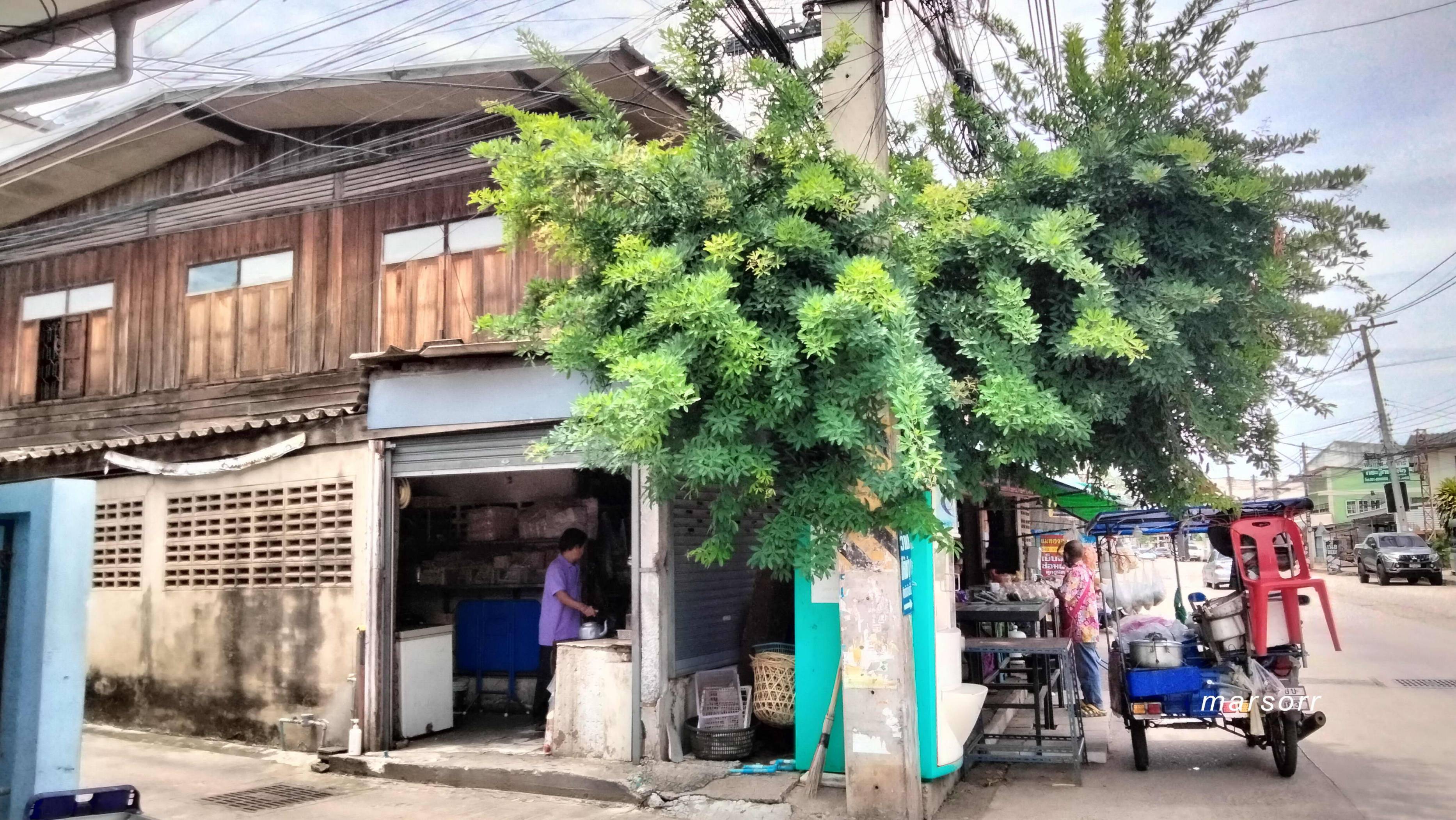 корат. просто утро, дома, переулки. уютные дворики, домики. โคราช korat