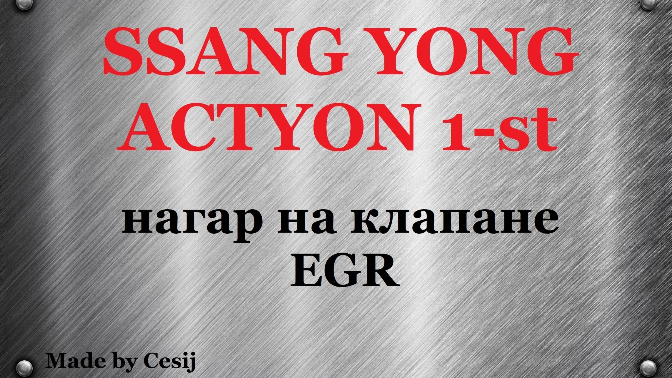 Ssang Yong Actyon 1, Sports, Kyron. Дизель D20DT. Нагар на клапане EGR.