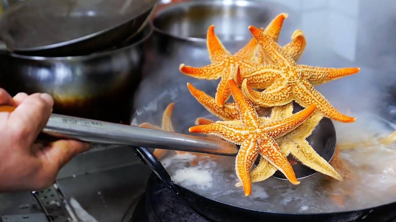 Китайская уличная еда: ЖАРЕНЫЙ РИС С МОРСКОЙ ЗВЕЗДОЙ