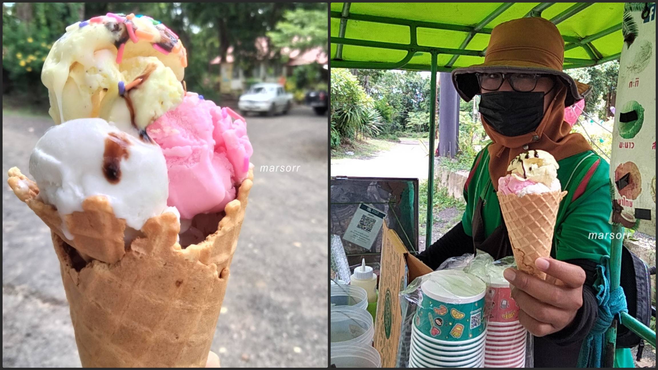 просто тайские сладости. ขนน. мороженка. с рисом и посыпушкой