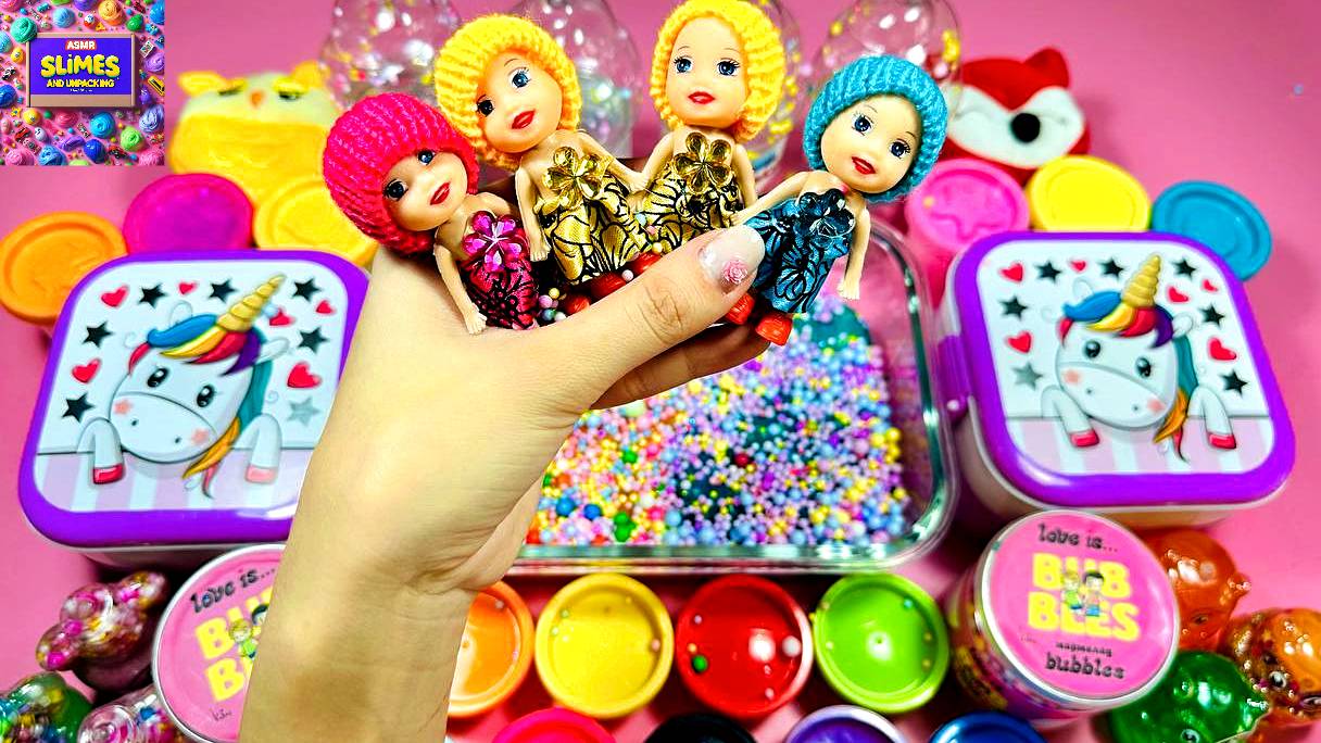 АСМР слайм, смешиваем магазинный слайм