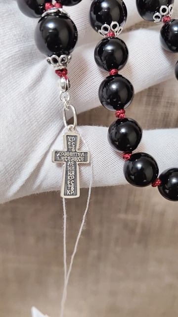 Православные четки из черного агата 03/30