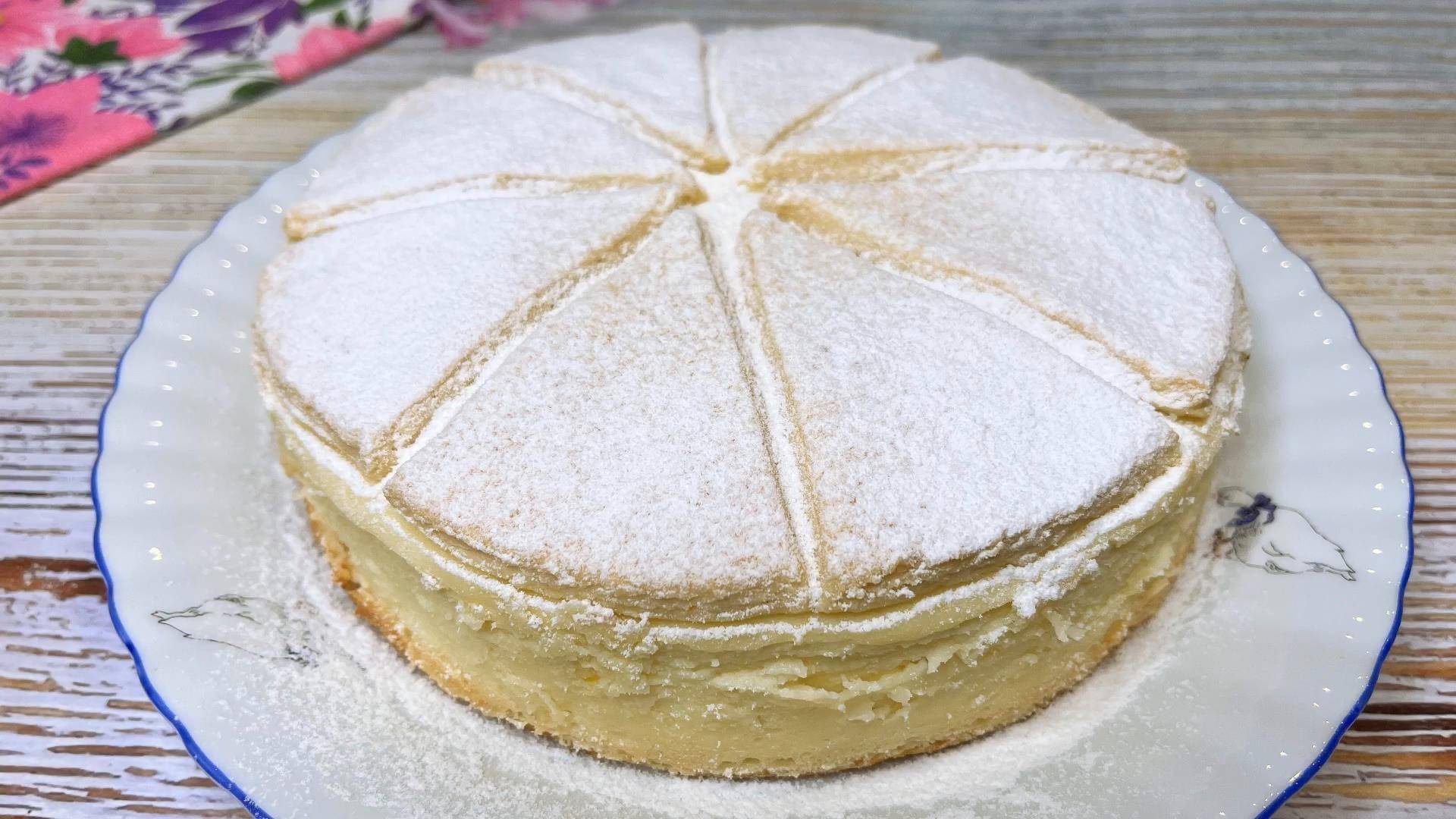 Пирог с творогом. Лимонно-ванильный вкус. Нежное тесто.