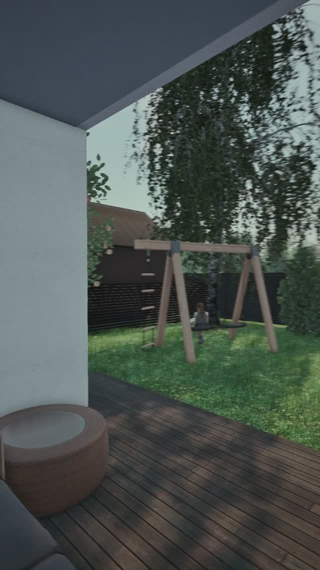 Дом с плоской кровлей и панорамным остеклением 240м2