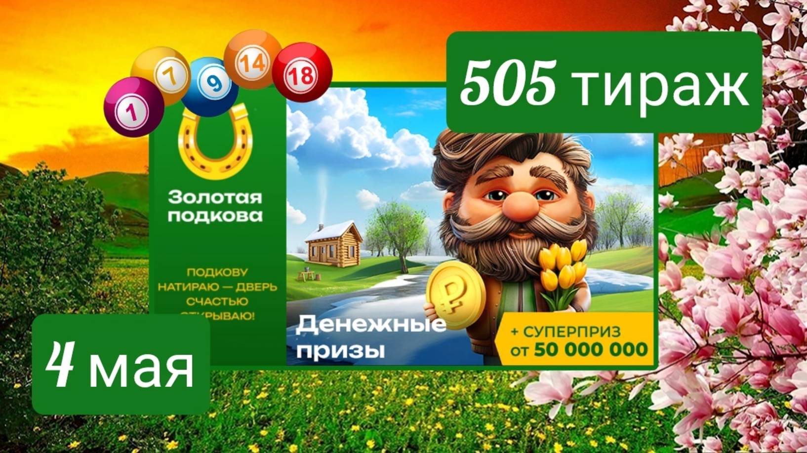 ЗОЛОТАЯ ПОДКОВА 505 ТИРАЖ от 4 мая 2025 года. Проверить тиражный билет СТОЛОТО.