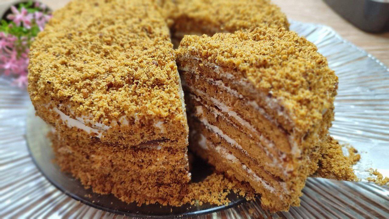 Торт медовик на сковороде за 20 минут. Без раскатки и духовки