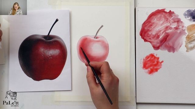 Урок 1. Яблоко. Превью для урока. Ботаническая живопись для начинающих. 0 ступень