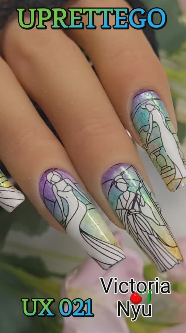 #девушка #stamping #naildesign #nailart #stampingnailart #stampingplates #victorianyu #uprettego