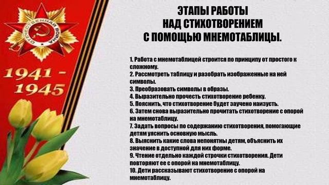 Детям о ВОВ. Учим стихотворение по мнемосхеме.