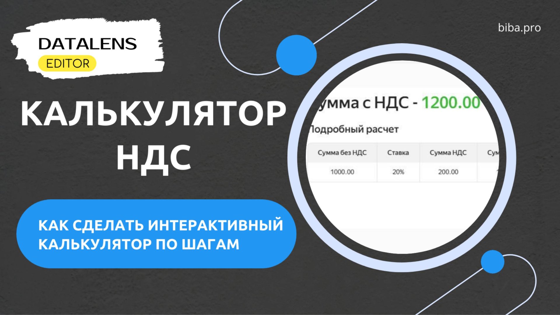 Как сделать калькулятор НДС в DataLens Editor. Урок по шагам.