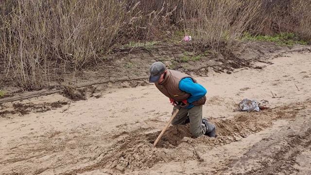 лопата с  двумя и  тремя стропами ! на песке