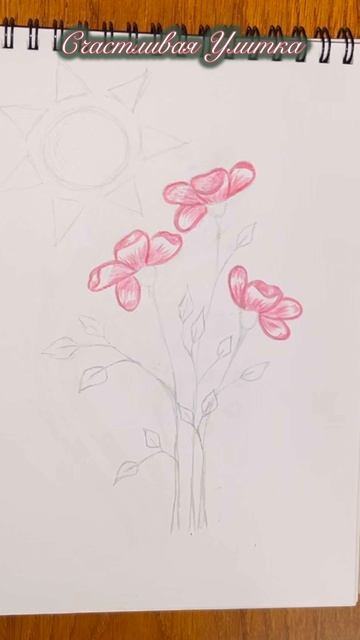 Рисунок детям цветными карандашами Цветы