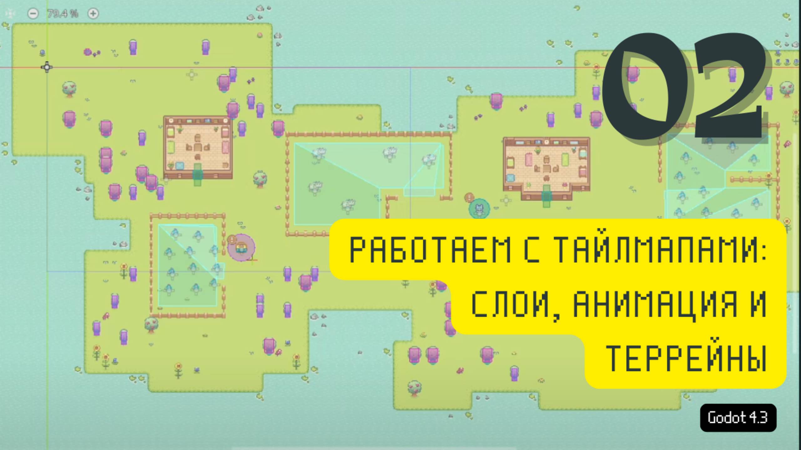 [RUS ИИ Перевод] 02. Работаем с тайлмапами: слои, анимация и террейны