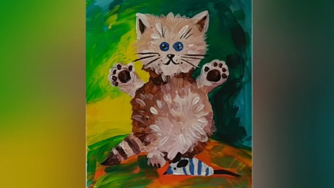 Как нарисовать Котёнка Акрилом