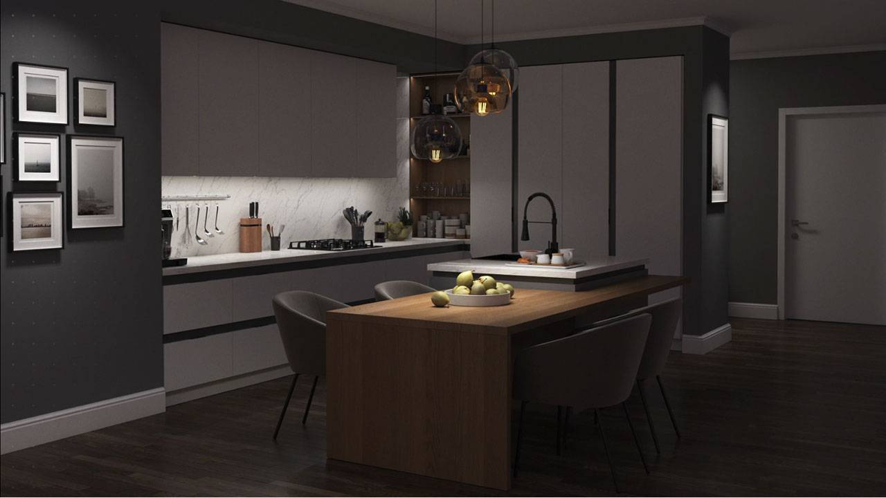 Профиль-ручки GOLA с подсветкой для верхней и нижней базы