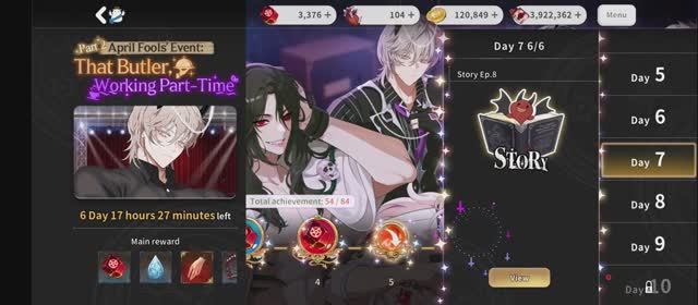WHB: That Butler, Working Part-Time Event Story / Part II Episodes 8