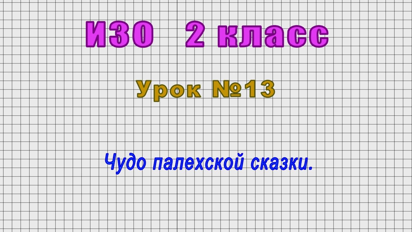 ИЗО 2 класс (Урок№13 - Чудо палехской сказки.)