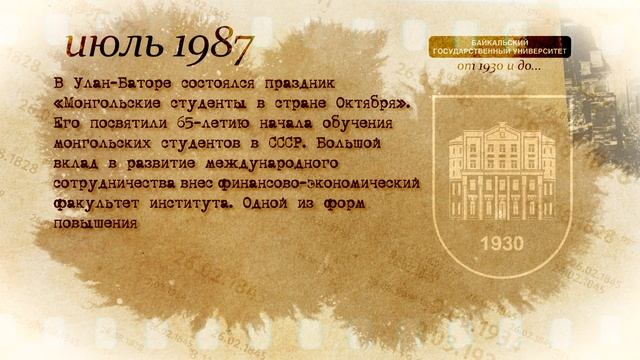 История БГУ (1987 год)