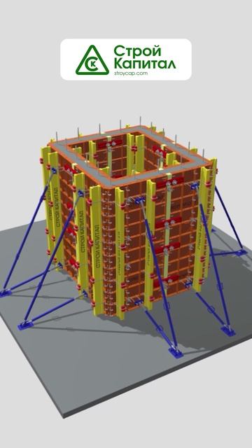 Мелкощитовая опалубка лифтовых шахт #shorts #опалубка #строительство #стройка #монолитнаястена
